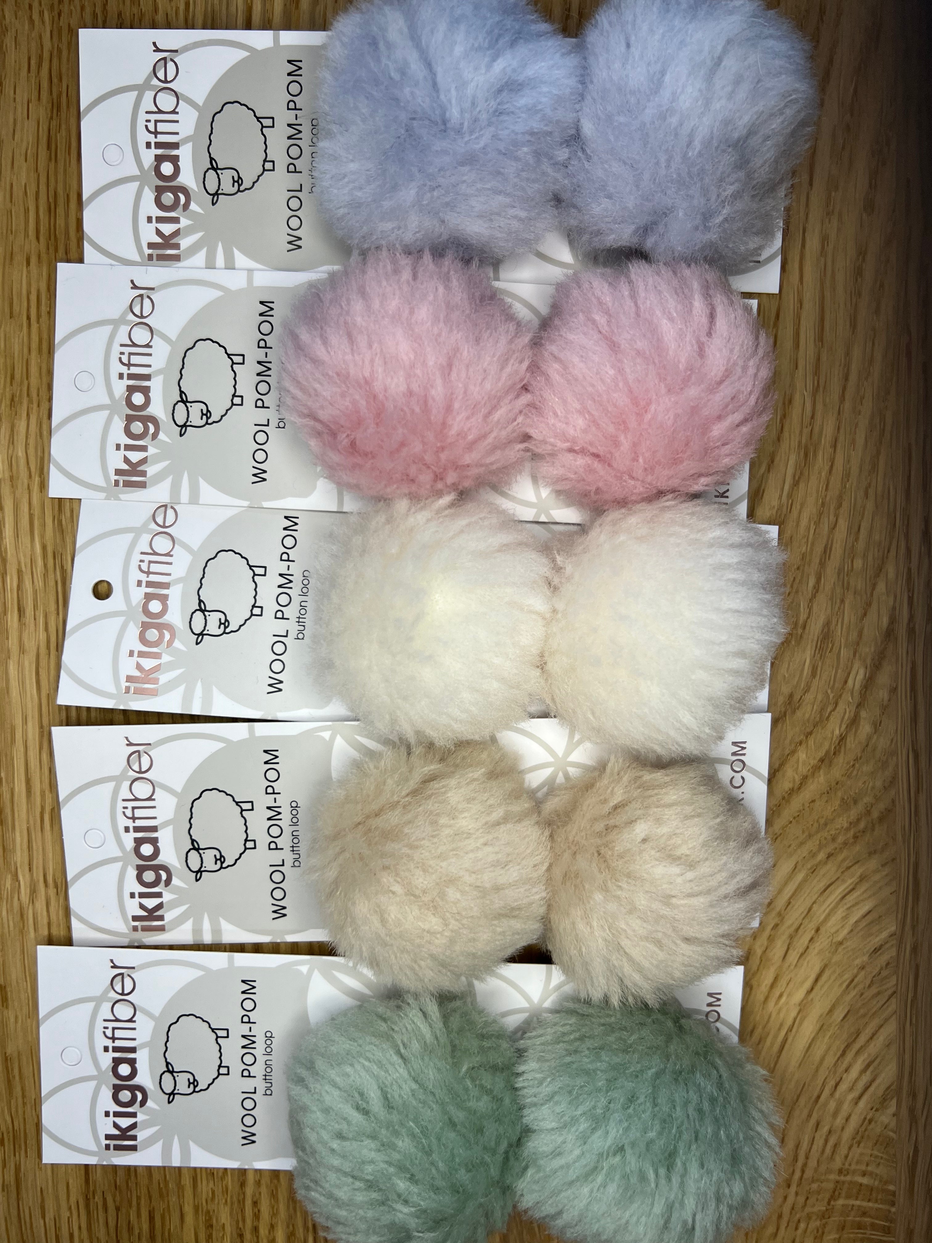 Wool Pom Poms (6cm) by Ikigai Fiber – Knit Tuck & Purl